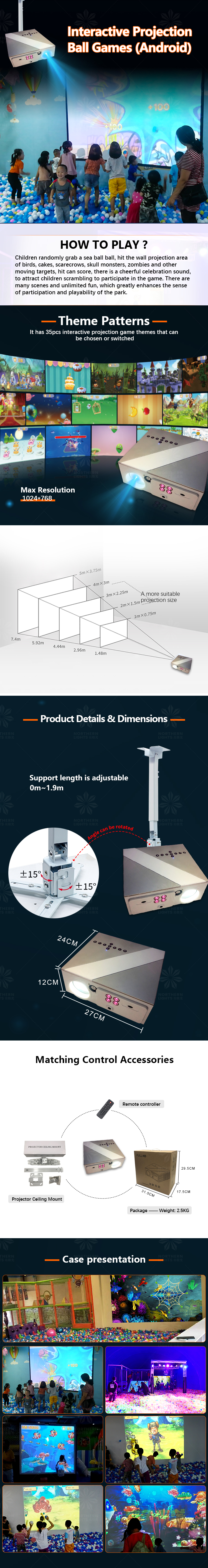 2500lm Interactive Gaming Projector System Interactive Wall Projection