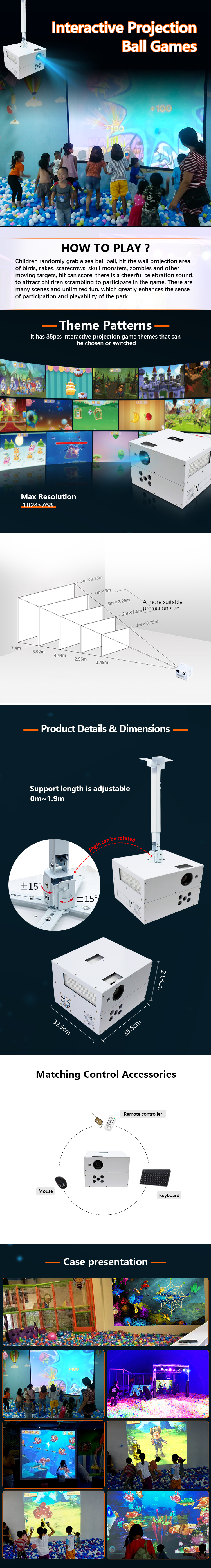 Indoor Interactive Projector Games For Home 3400 LM Immersive Wall