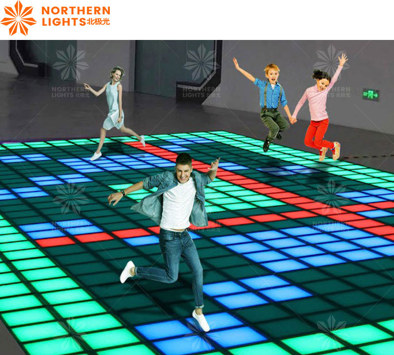 LED Dance Floor Tile Jumping Grid Interactive Game Super Grid