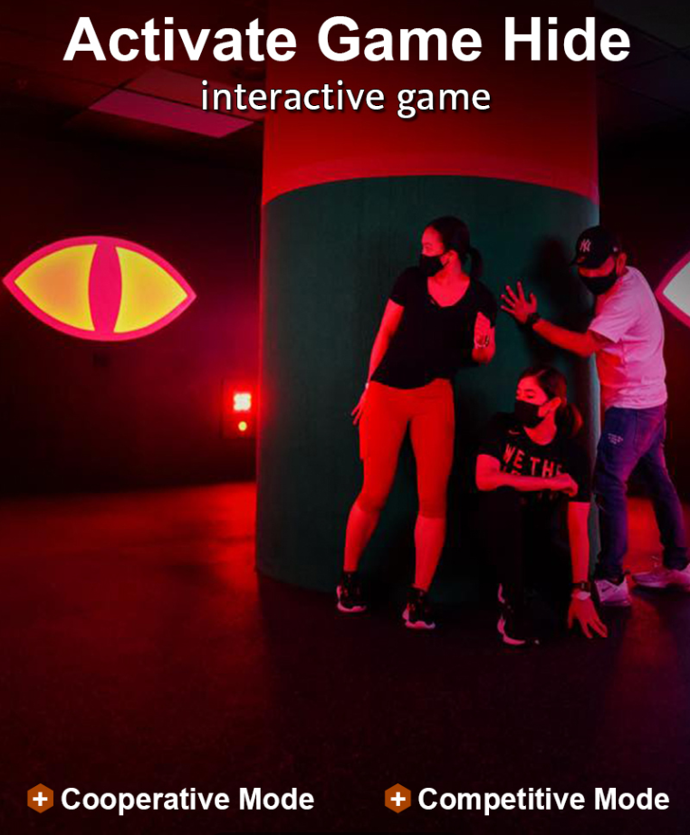 Wall Interactive Hide Push Button Counting Number Led Light Activate Game Evil Eyes