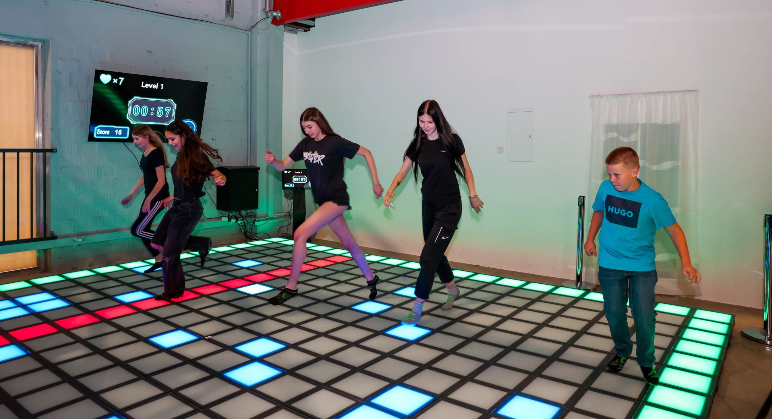 LED Dance Floor Tiles Game Machine Jumping Grid Interactive Game Super Grid