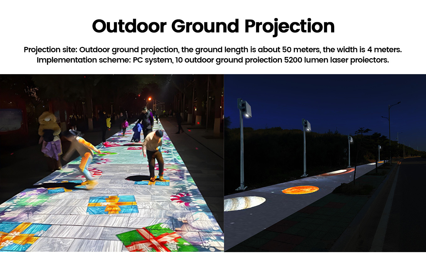 Outdoor 3D ground projector make 50 meters ground projection ...