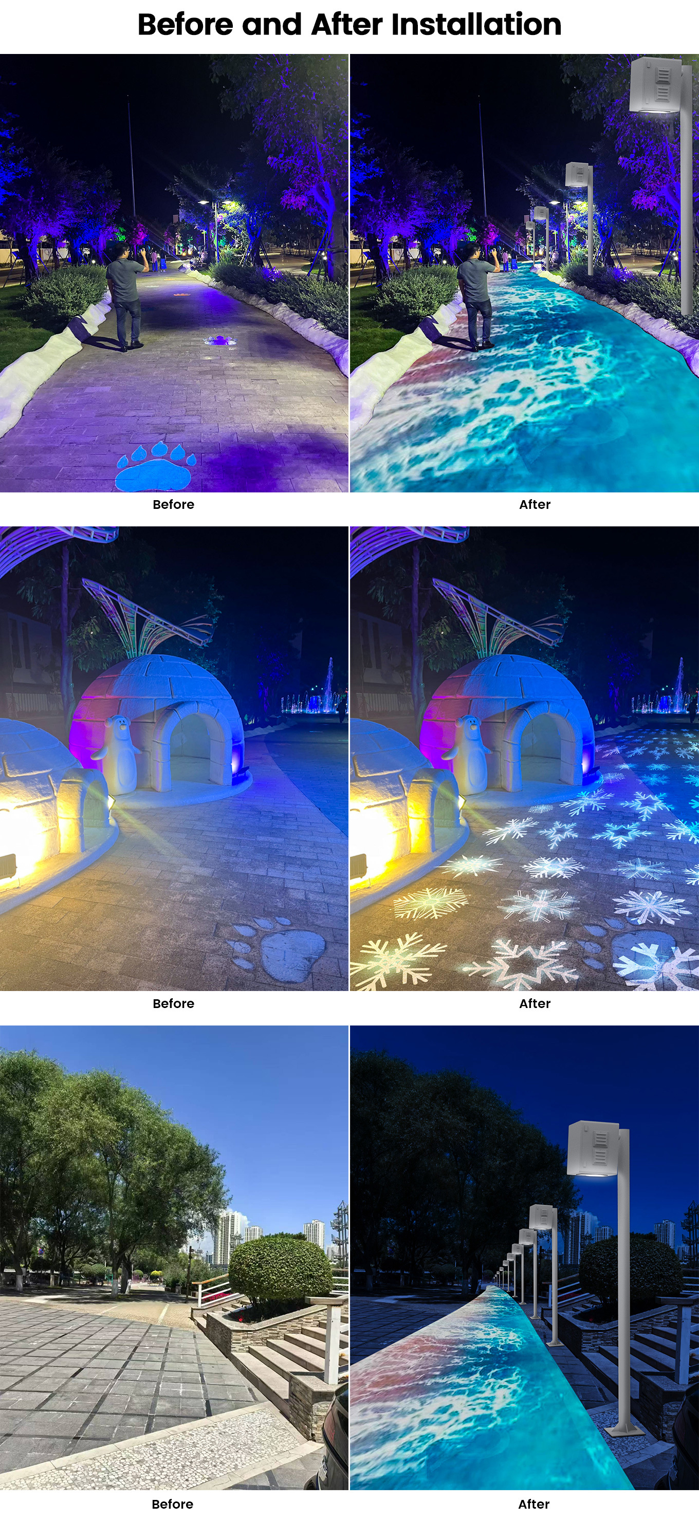 Outdoor 3D ground projector make 50 meters ground projection ...