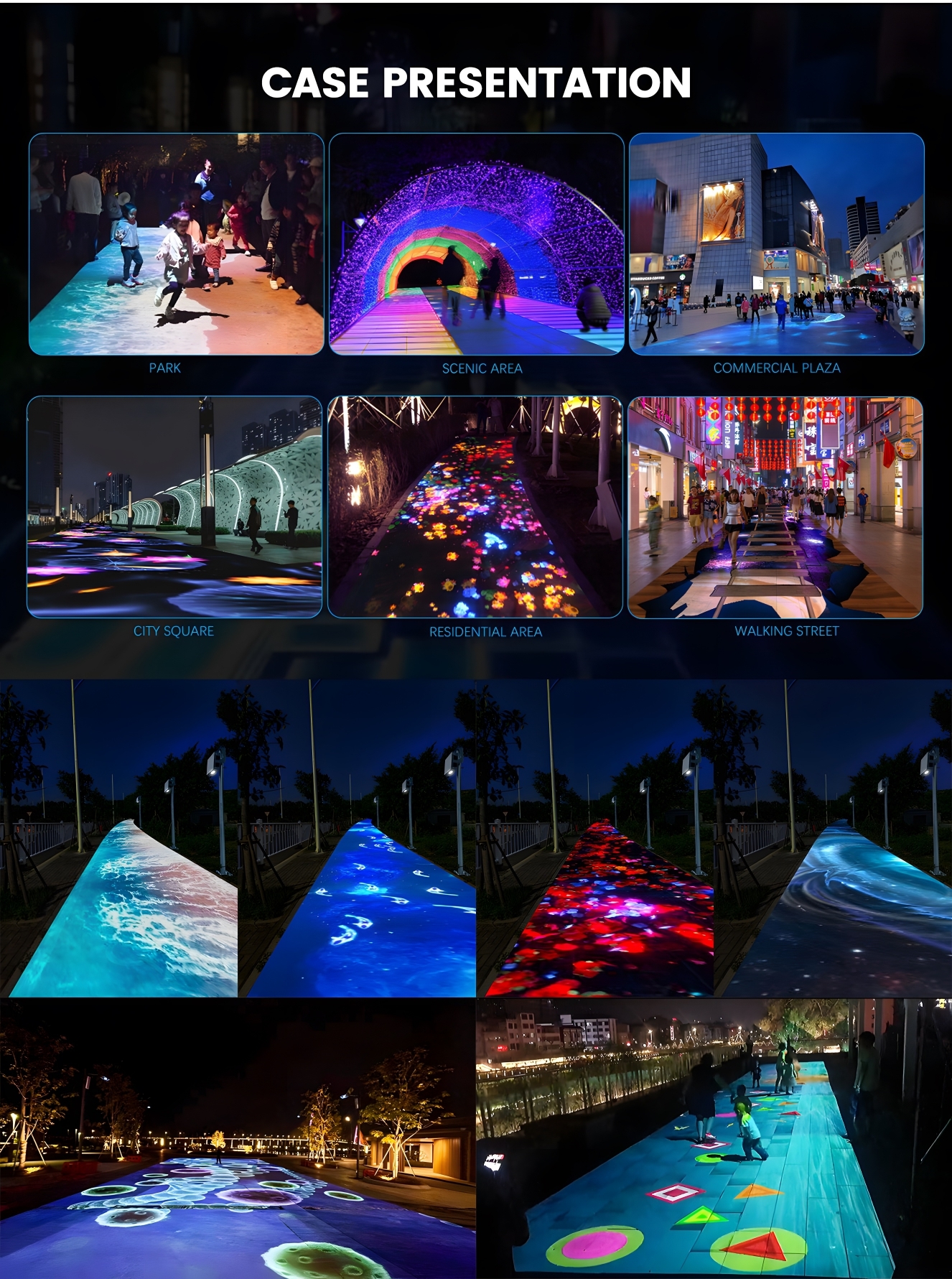 Weatherproof Floor Interactive Projection Public Floor Projection System
