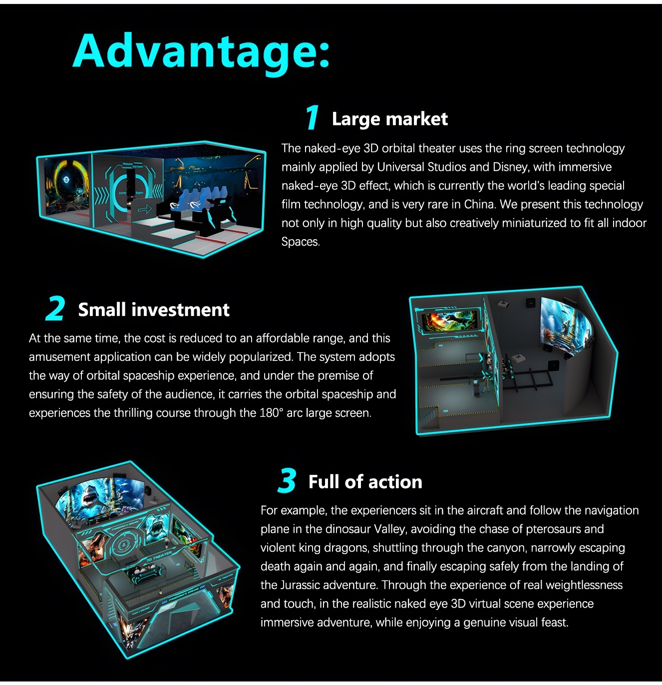 Indoor Immersive Viewing Cinema 7d Orbit Cinema Interactive Projection