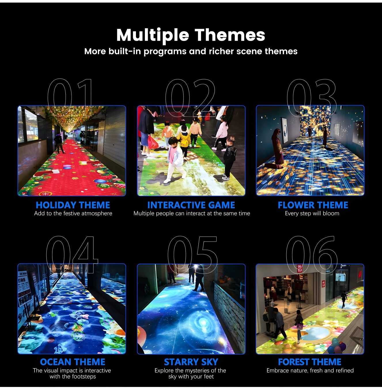 Holographic Floor Projection Immersive Room 3200 Lumens Floor Projection System