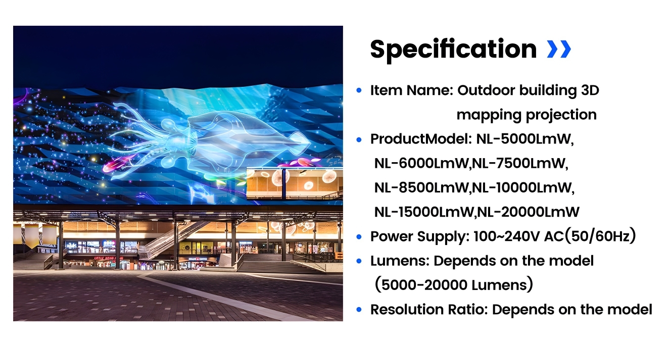 3D Projection Mapping Projector 8500 Lumens building projection mapping 3D Projection Mapping Projector 8500 Lumens building projection mapping