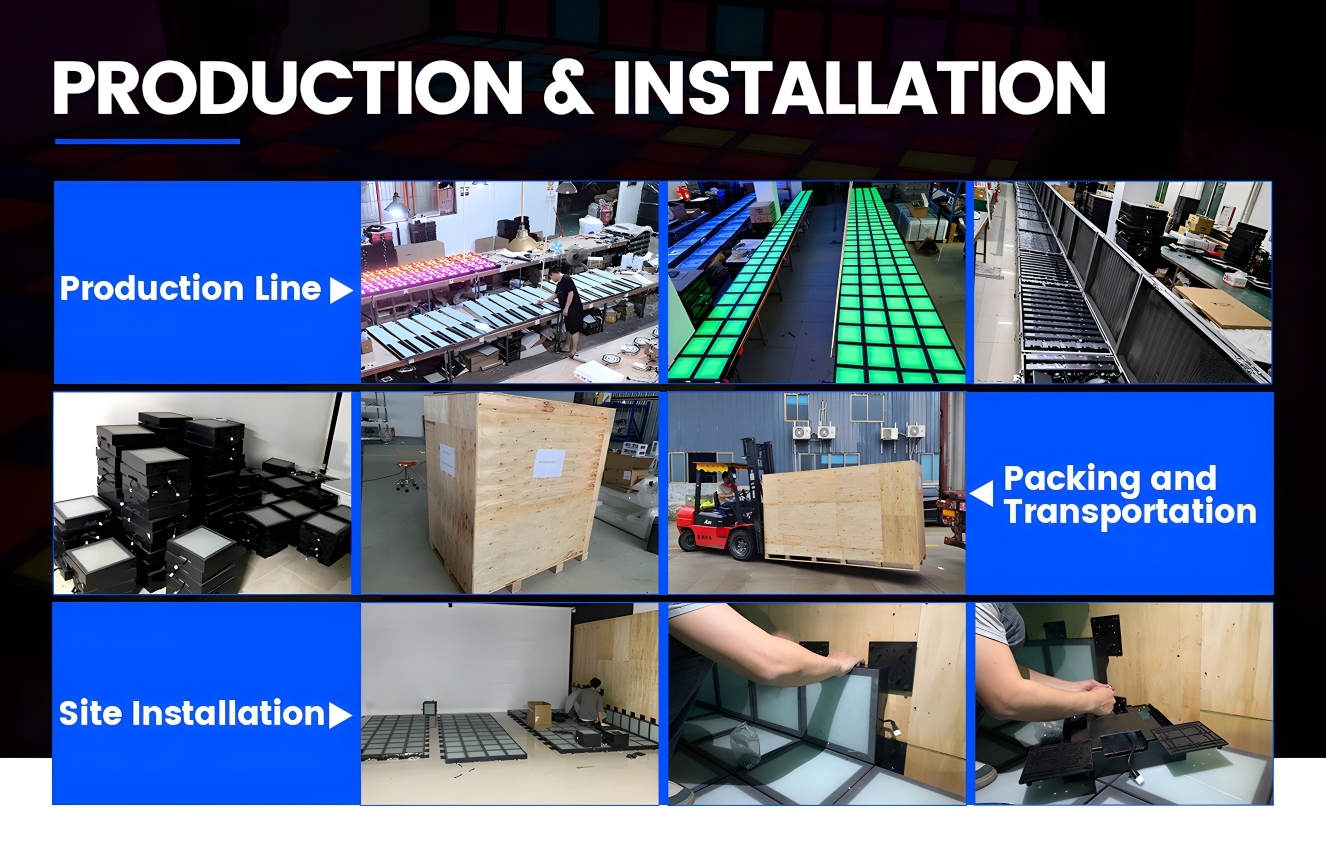 Jumping Grid Multi Players Game Led Dance Floor Tile For Amusement Park