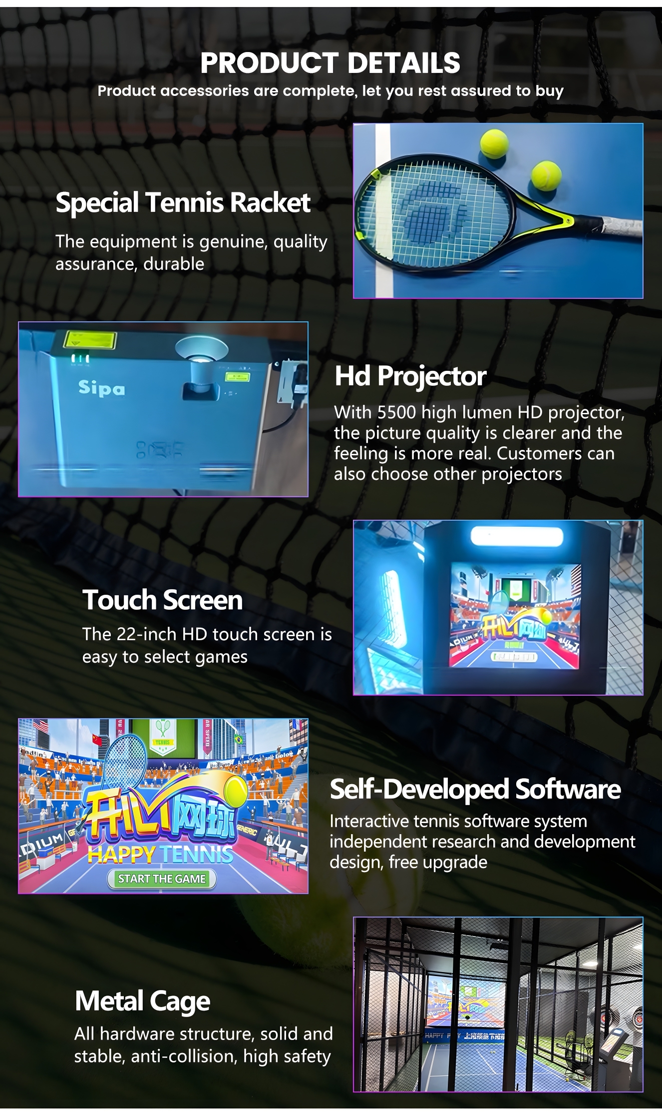 Ar Smart Tennis Simulation Mix Reality Sports Interactive Indoor Tennis ...