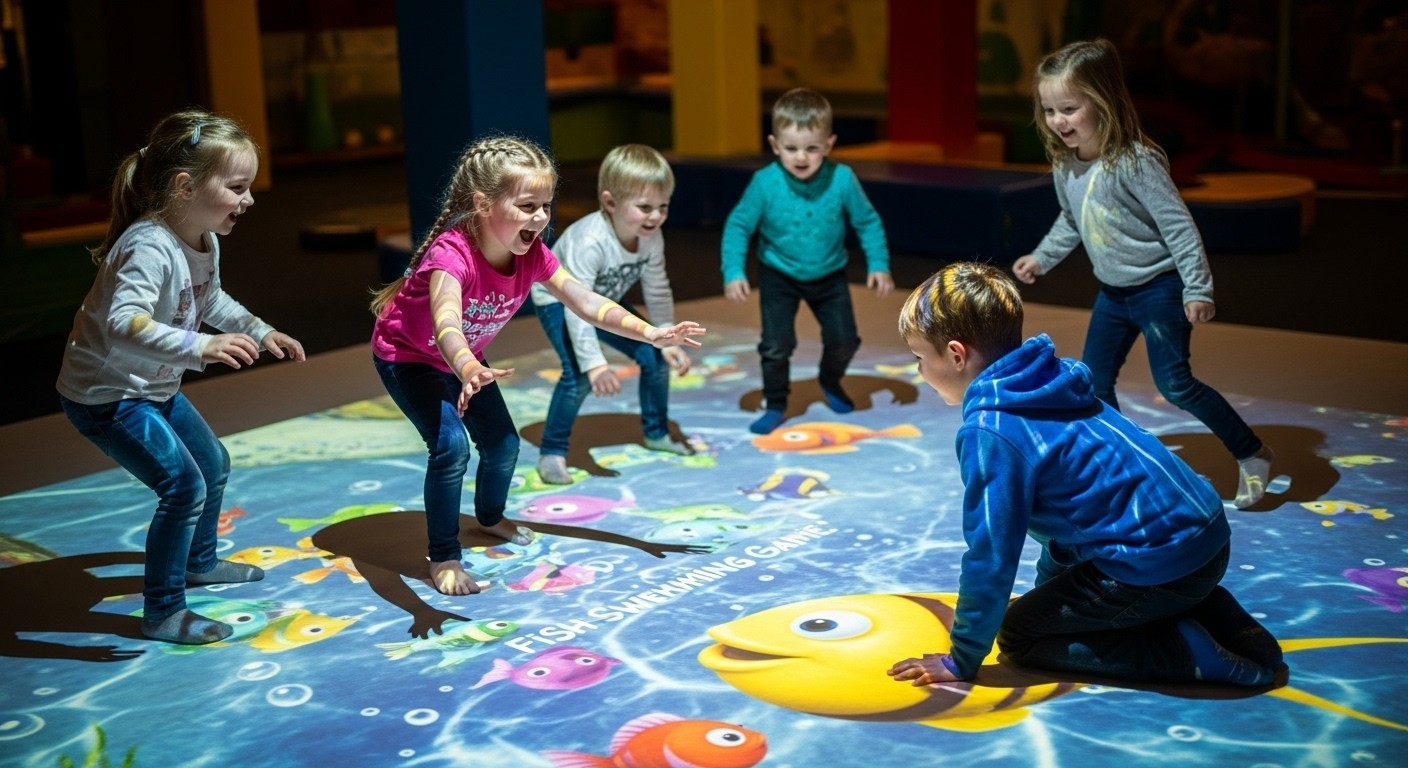 How do interactive floor projectors work?