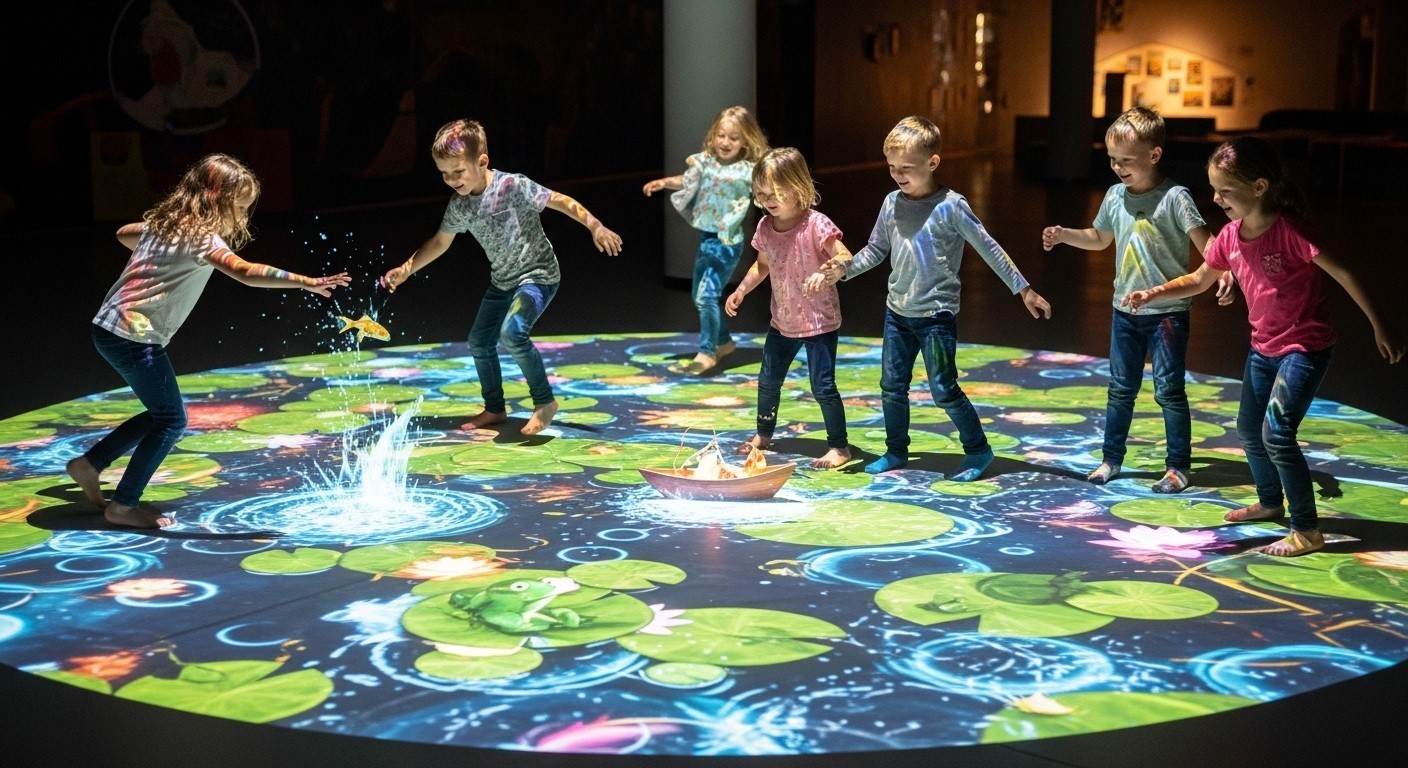 How do interactive floor projectors work?