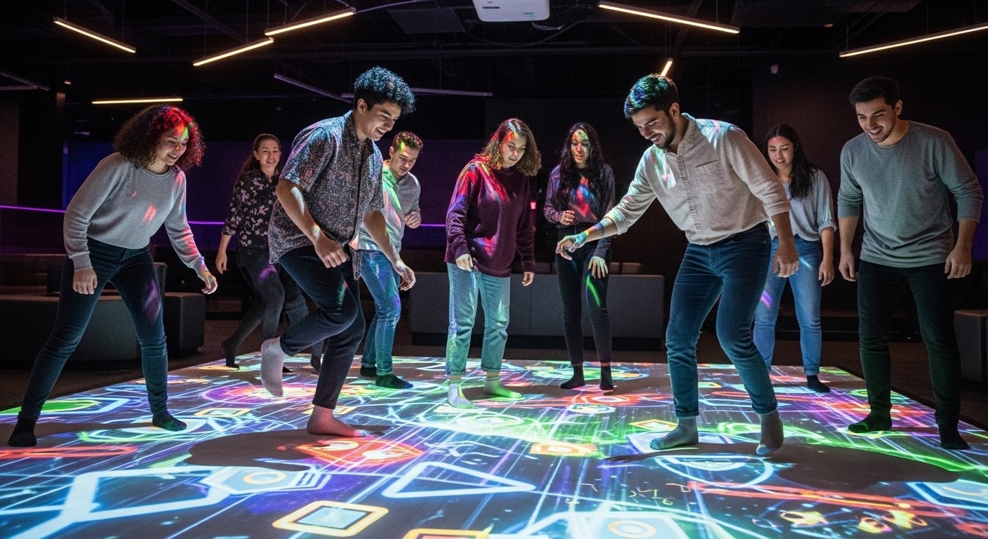 How do interactive floor projectors work?