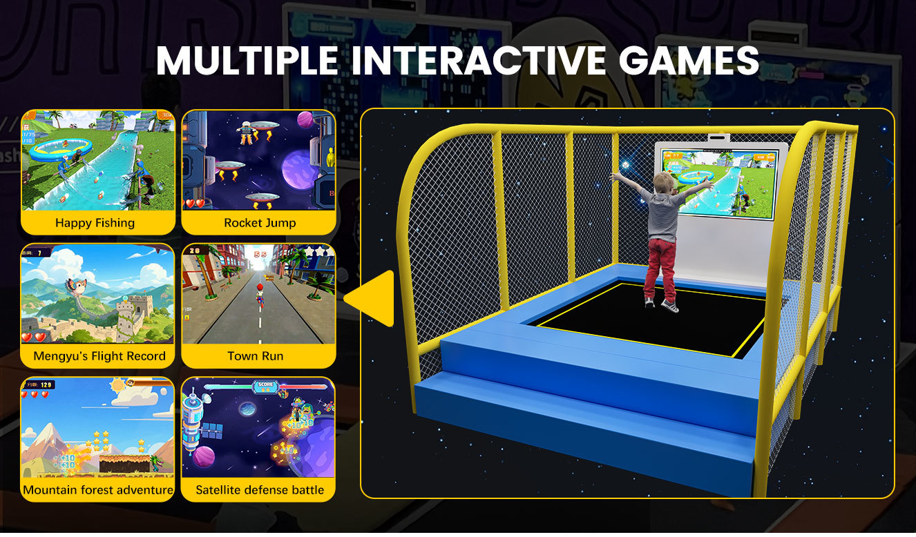 Children's Indoor Interactive Trampoline Playground HD Screen Interact ...