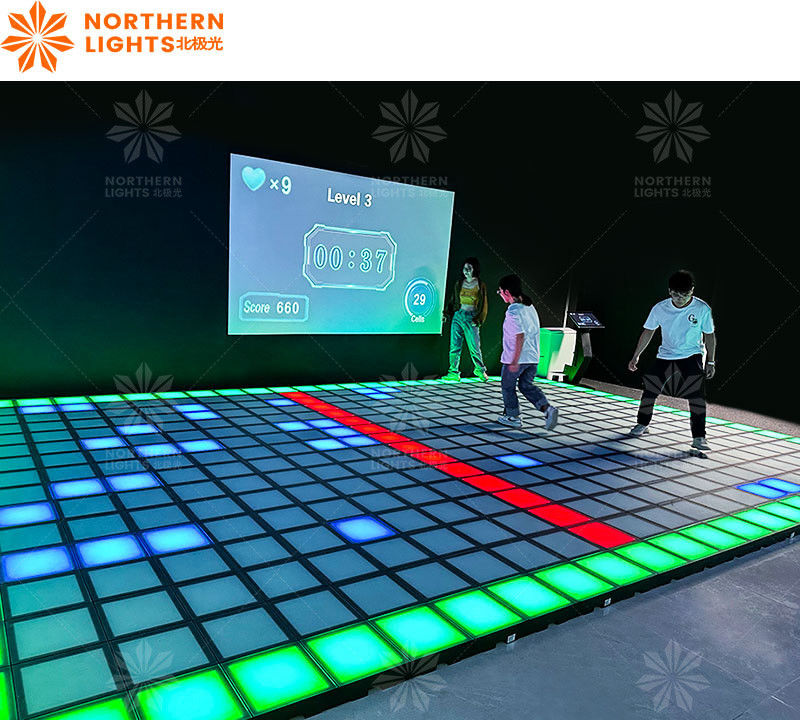 Jumping Grid Multi Players Game Led Dance Floor Tile For Amusement Park