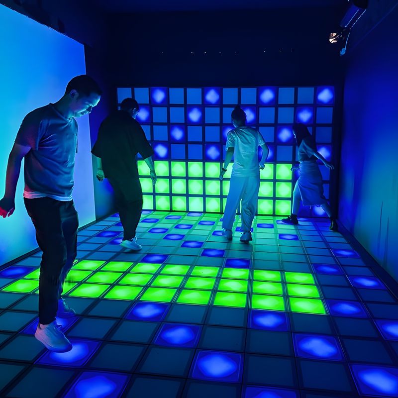 LED Dance Floor Tile Jumping Grid Interactive Game Super Grid Wall And ...