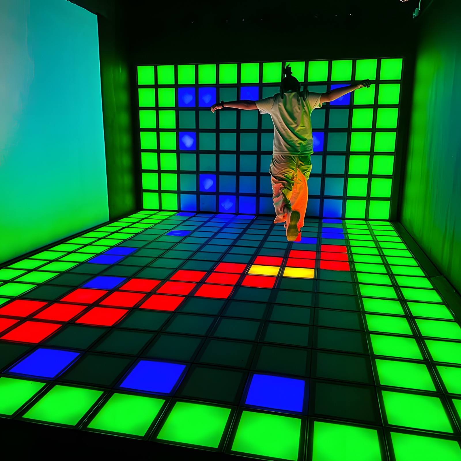 Jumping Grid Game Super Grid Led Dance Floor Tile For Entertainment