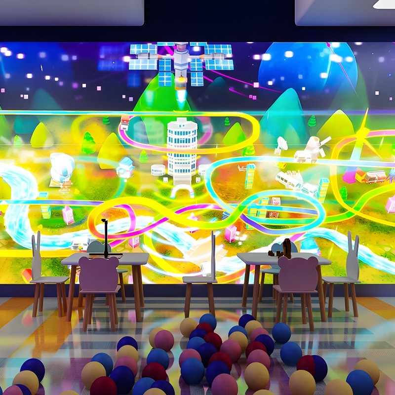 Indoor Interactive Wall Projection Magic Painting Game For Amusement Park