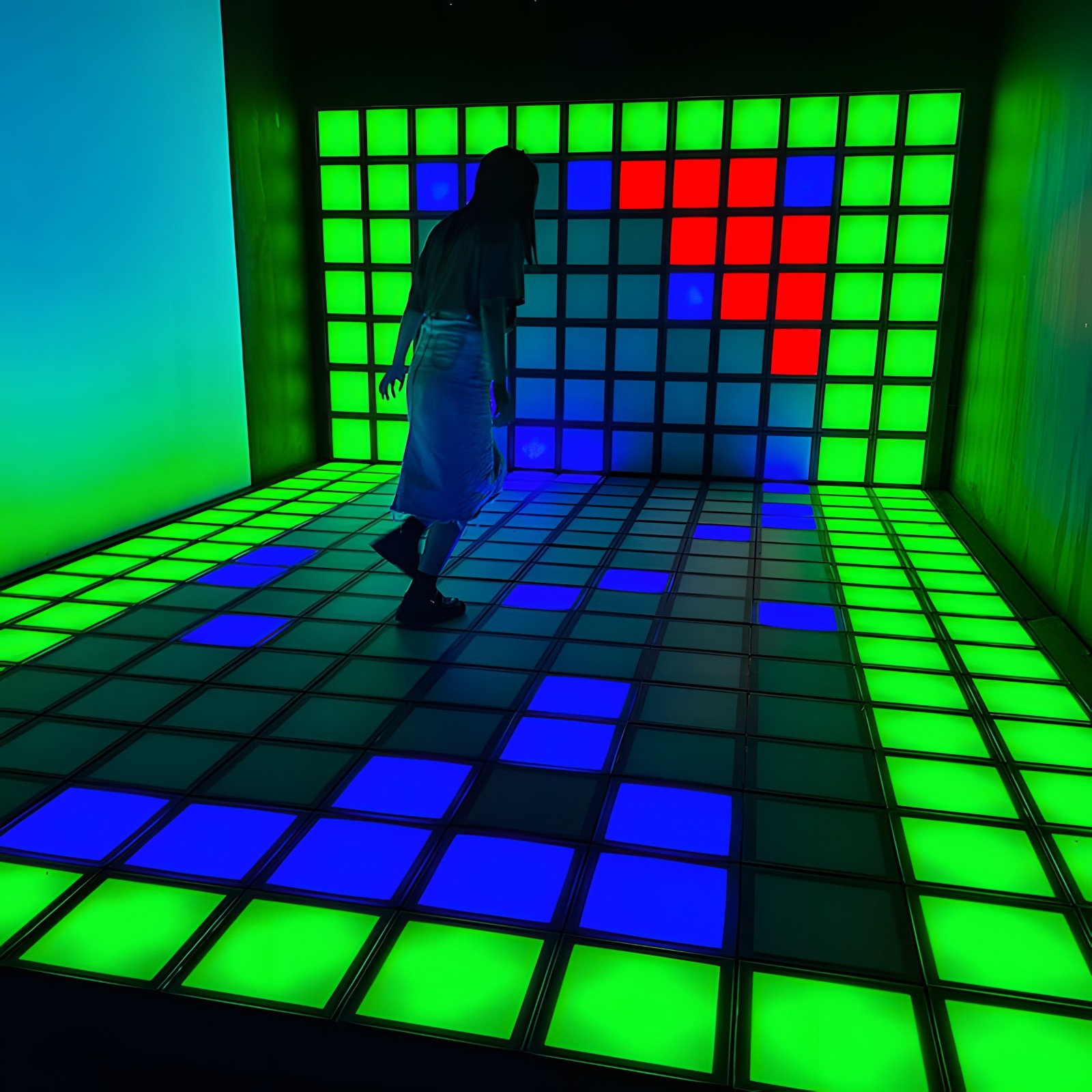 Portable LED Floor Interactive Light up Activate Game Room Panels 200 ...