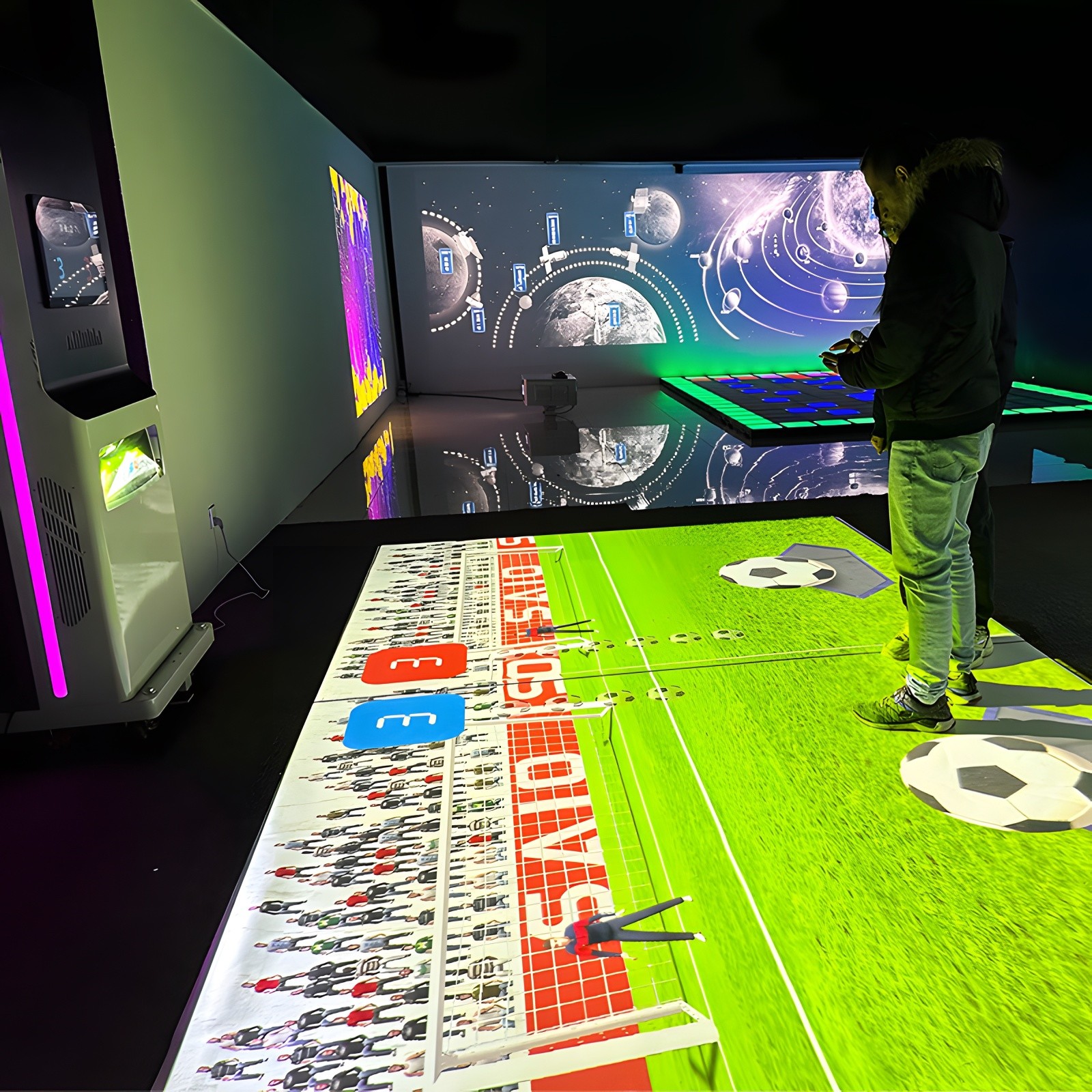 Mobile Interactive Floor Projection System 5000 Lumens Floor Projection