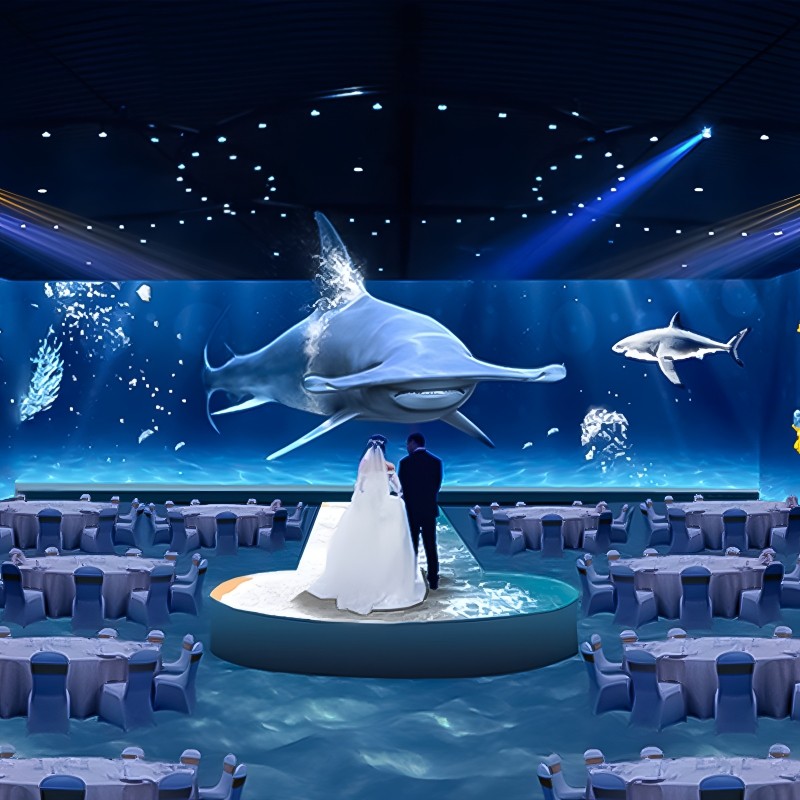 Indoor 3d Immersive Restaurant Interactive Holographic Projection